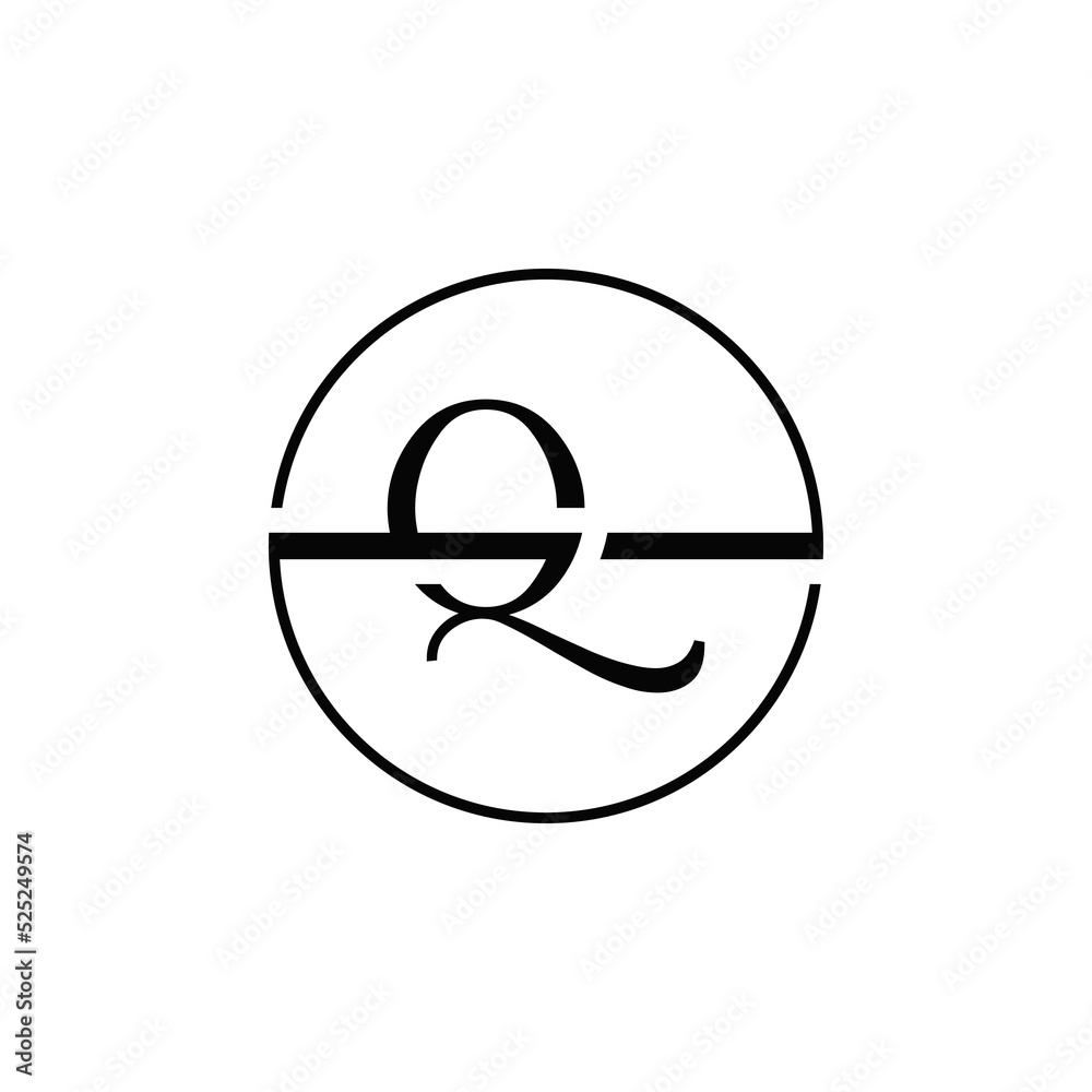 Initial Q letter circle logo design With White Background. Stock Vector ...