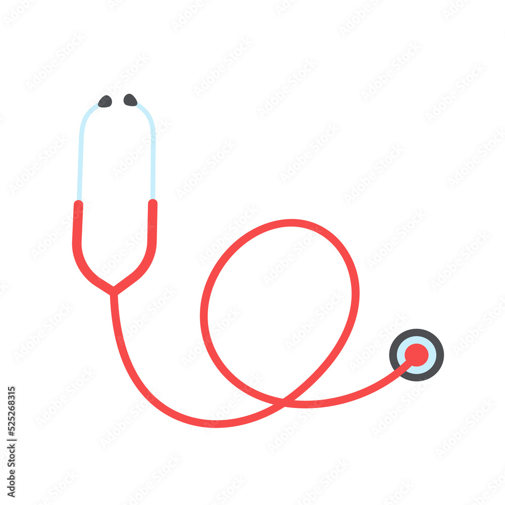 Vector nurse stethoscope silhouette Heart shaped stethoscope line frame ...