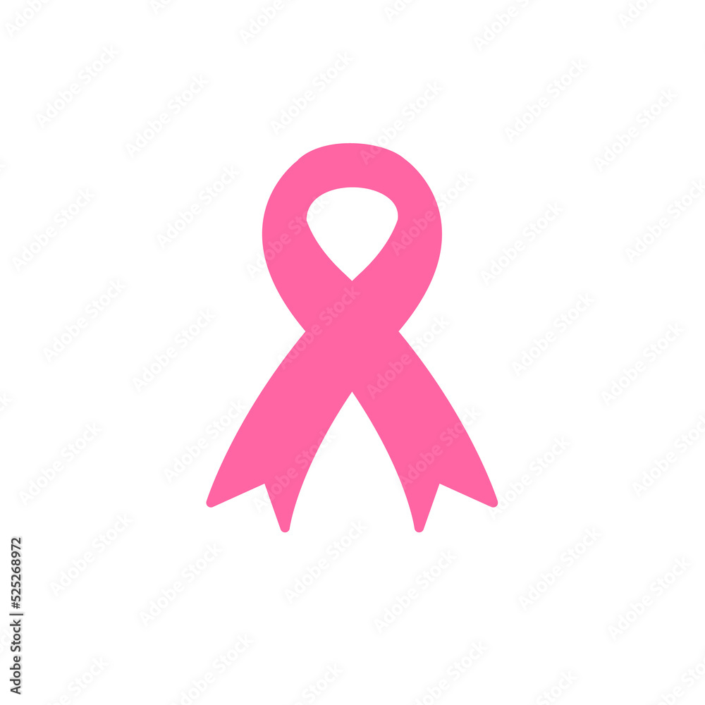 Vector pink ribbon cross Breast cancer day sign in women Cancer ...