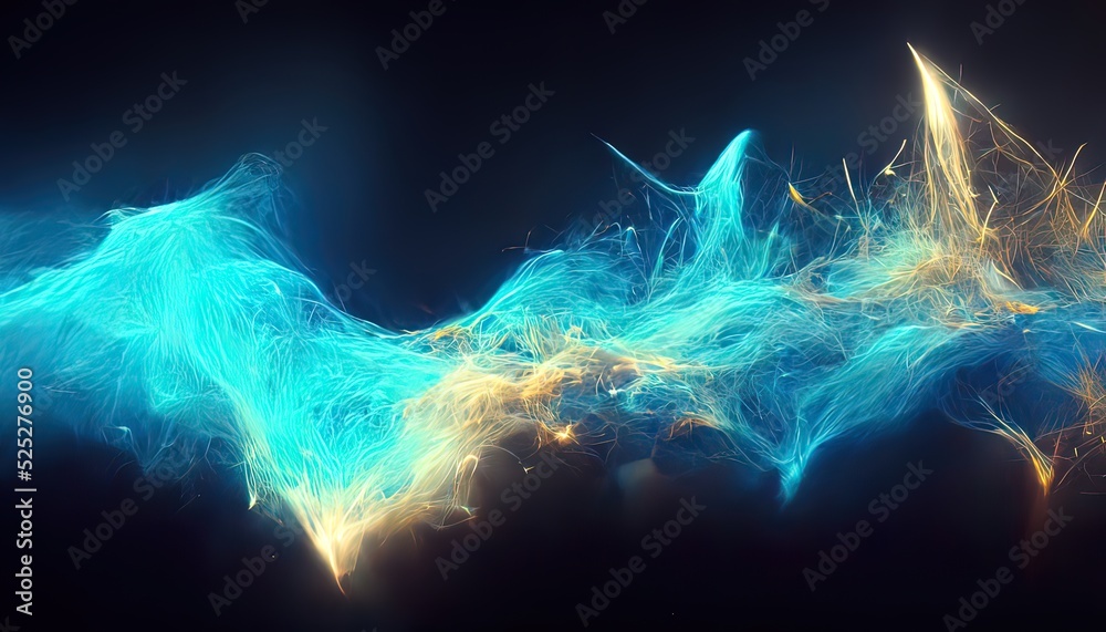 Electrical particles, lightning shock. Plasma, voltage illustration ...