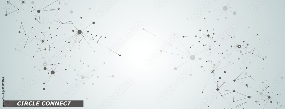 Geometric node polygon connect pattern. Template structure space with ...