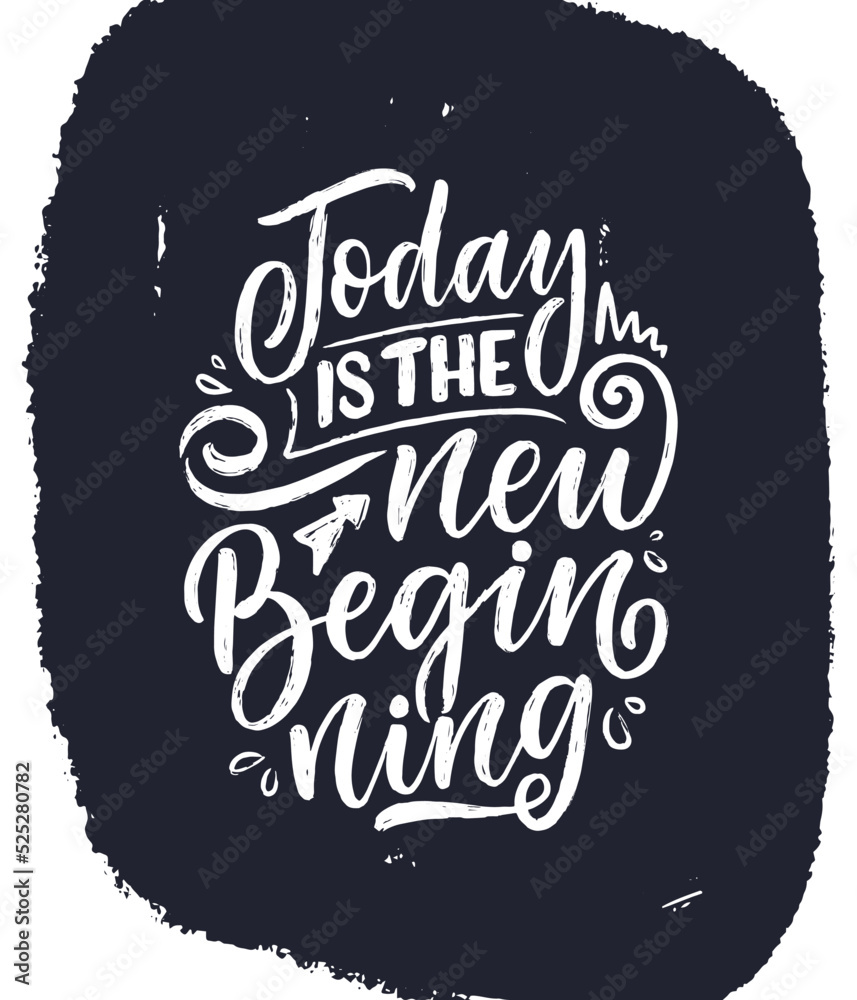 Hand drawn lettering quote in modern calligraphy style about Monday ...