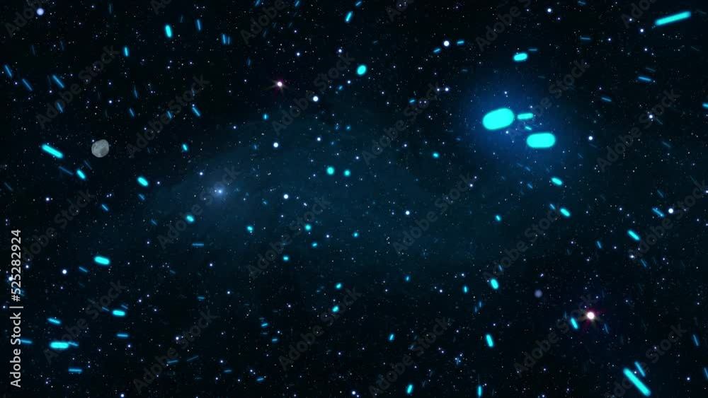 Flying Through Stars Universe And Meteorites In Space 4k Stock Video ...