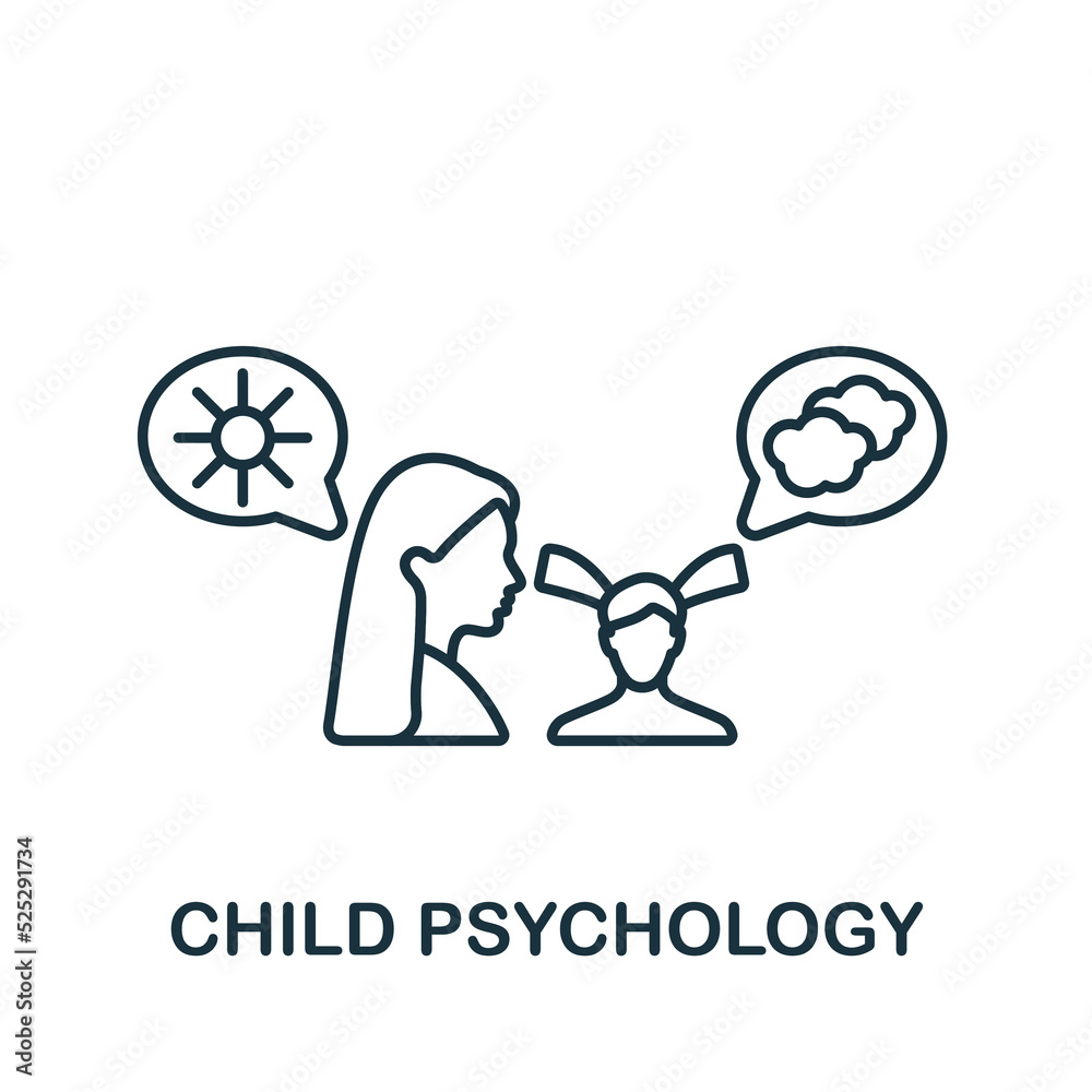Child Psychology icon. Line simple Psychology icon for templates, web ...
