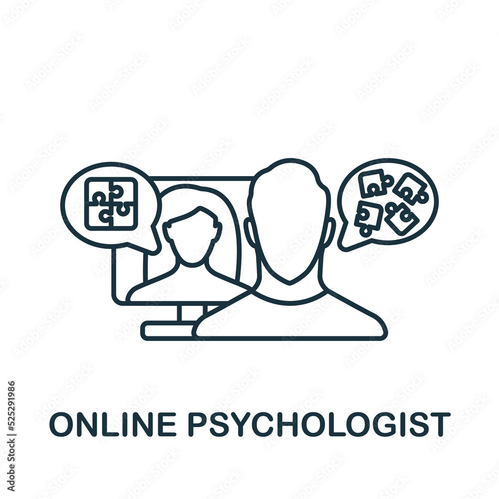 Online Psychologist icon. Line simple Psychology icon for templates ...