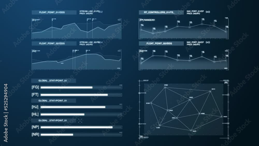 Futuristic HUD panel positioning and targeting motion element Stock ...