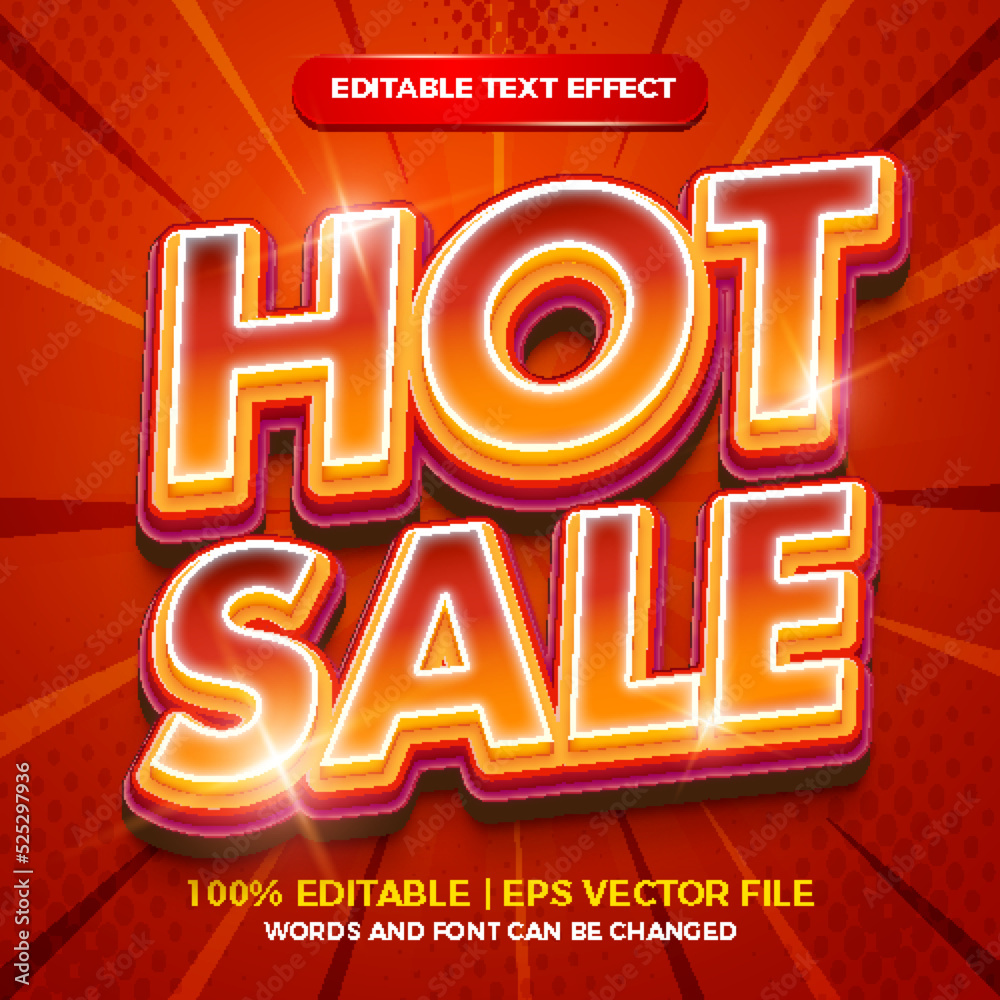Hot sale bold 3d editable text effect template style vector de Stock ...