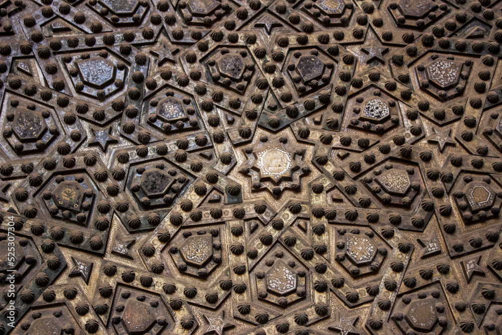 Bronze ornaments islamic pattern at mosque at Sultan Hassan Mosque ...