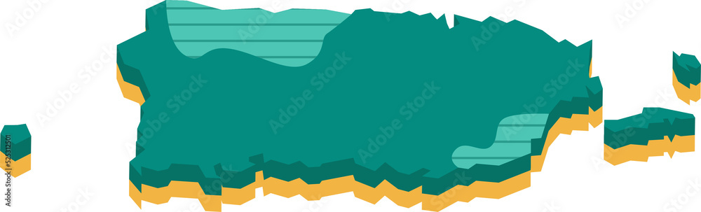 3d vector map of Puerto Rico. Stock Illustration | Adobe Stock