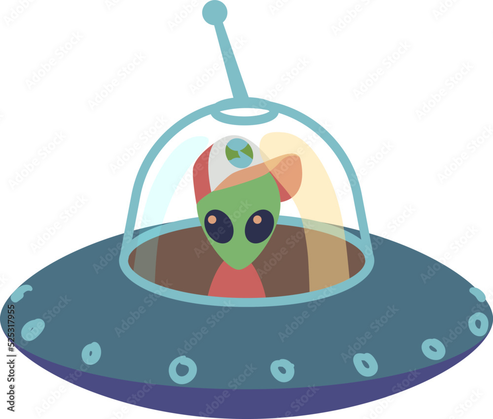 Alien spaceship icon. Cartoon ufo. Flying saucer Stock Vector | Adobe Stock