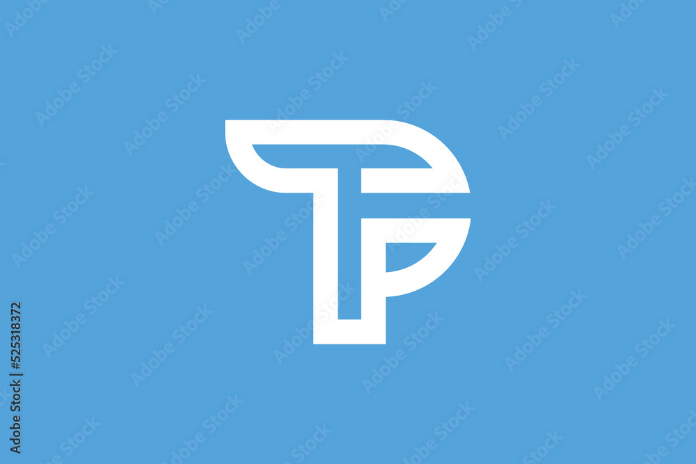 TP logo with a minimal design. An icon of a PT letter on a luxury ...