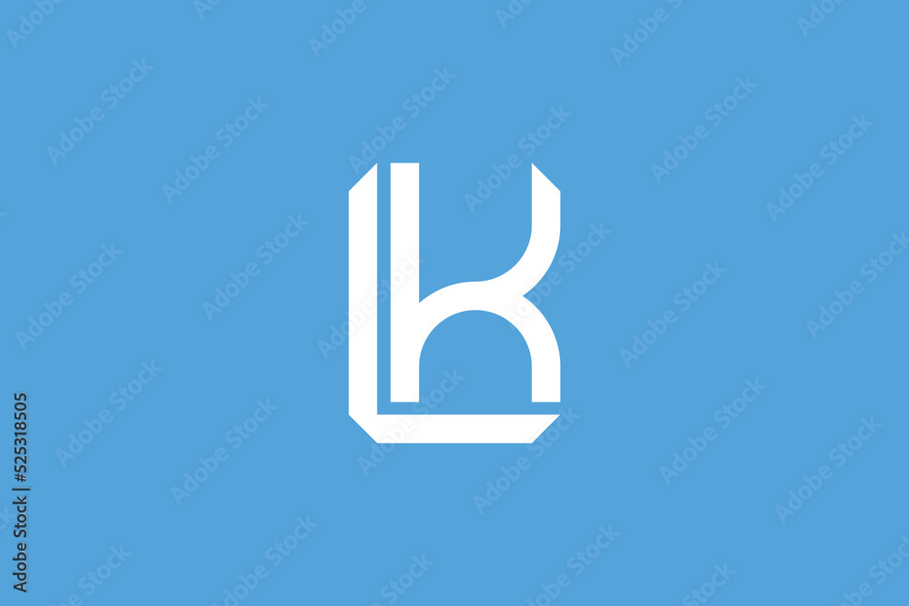 Vecteur Stock LK logo with a minimal design. An icon of a KL letter on ...