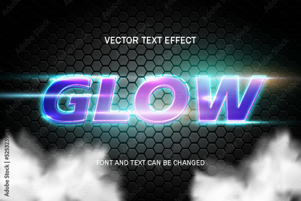 glow neon light font typography lettering 3d editable text effect font ...