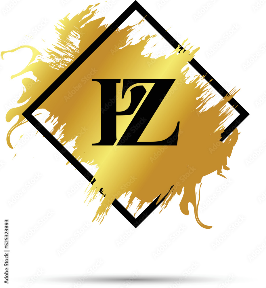 Gold PZ logo symbol vector art design Stock Vector | Adobe Stock