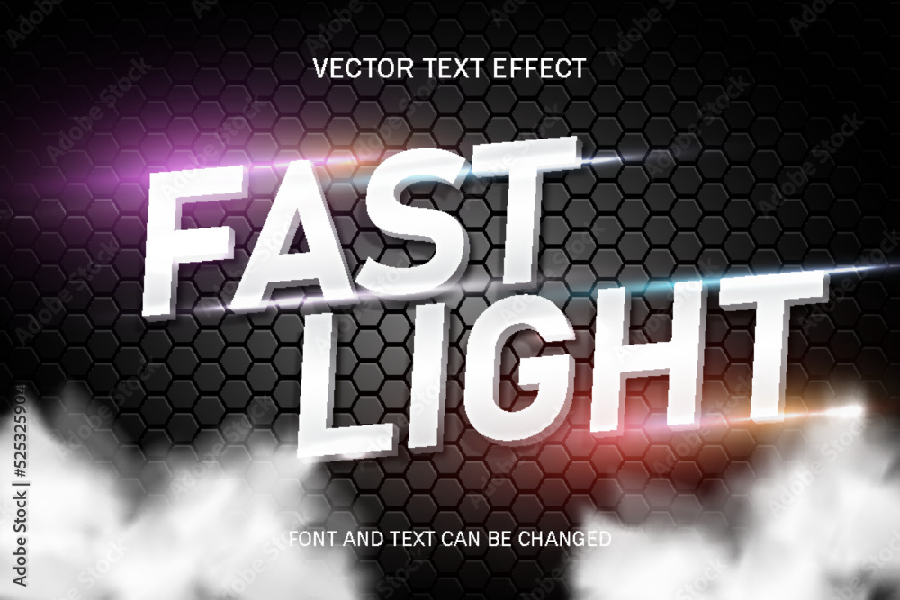 fast light racing car font typography lettering 3d editable text effect ...