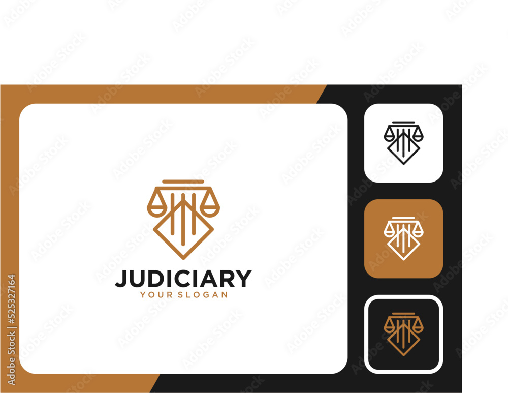 judiciary logo design with scales and line art Stock Vector | Adobe Stock