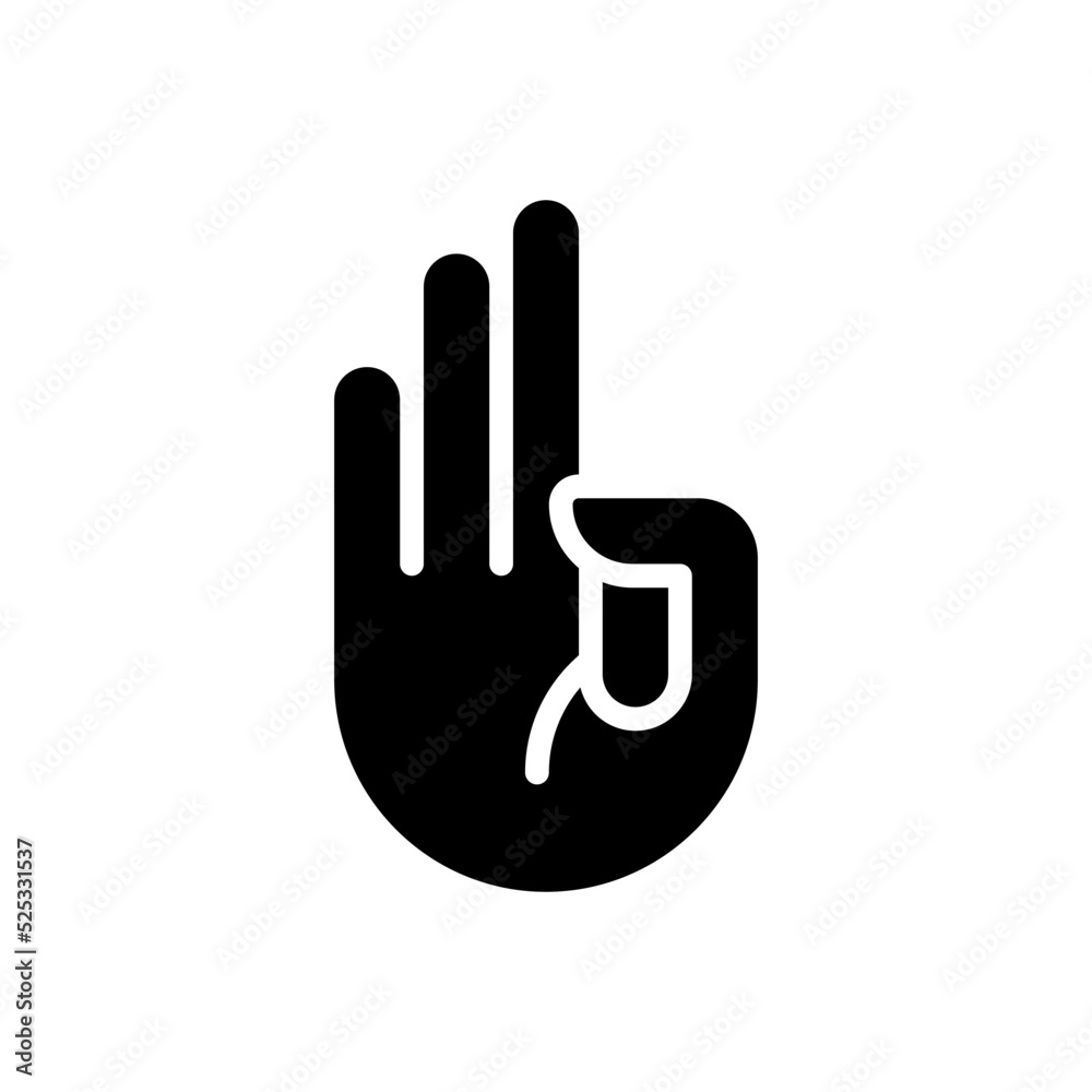 Counting on fingers black glyph icon. Mathematical lesson learning ...