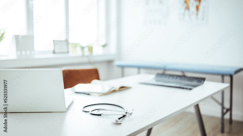 View of modern medical office. Doctor's workplace. Modern medical ...