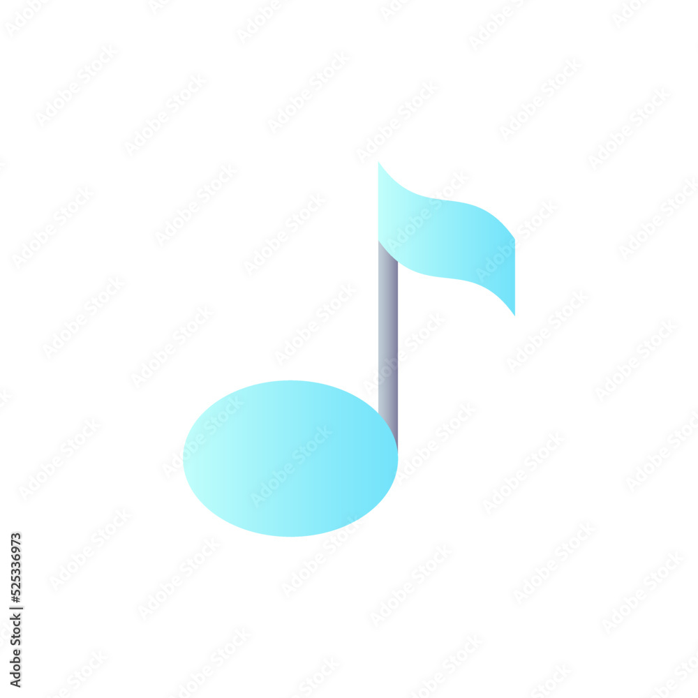 Musical note flat gradient color ui icon. Pitch, duration. Multimedia ...