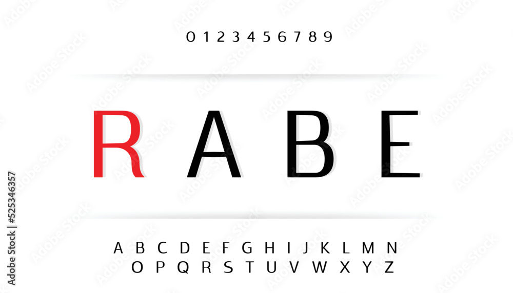 RABE Minimal urban font. Typography with dot regular and number ...