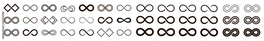 Infinity symbol set. Vector illustration Stock Vector | Adobe Stock