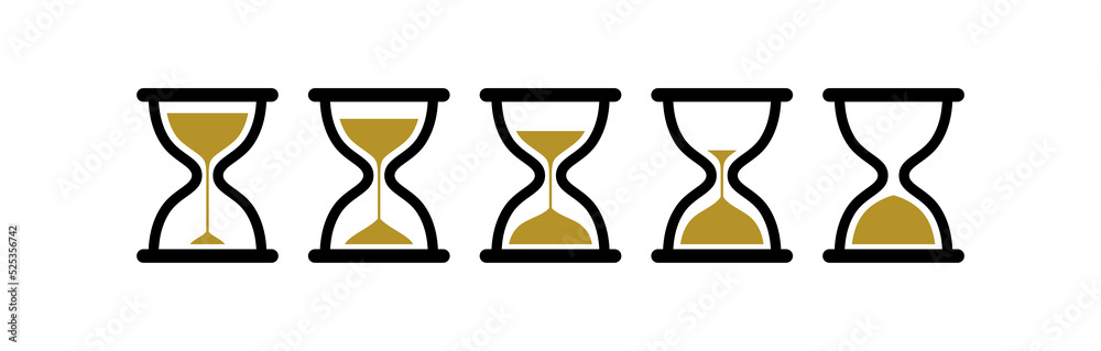 Collection of hourglass icons. Symbol of time, waiting or loading ...