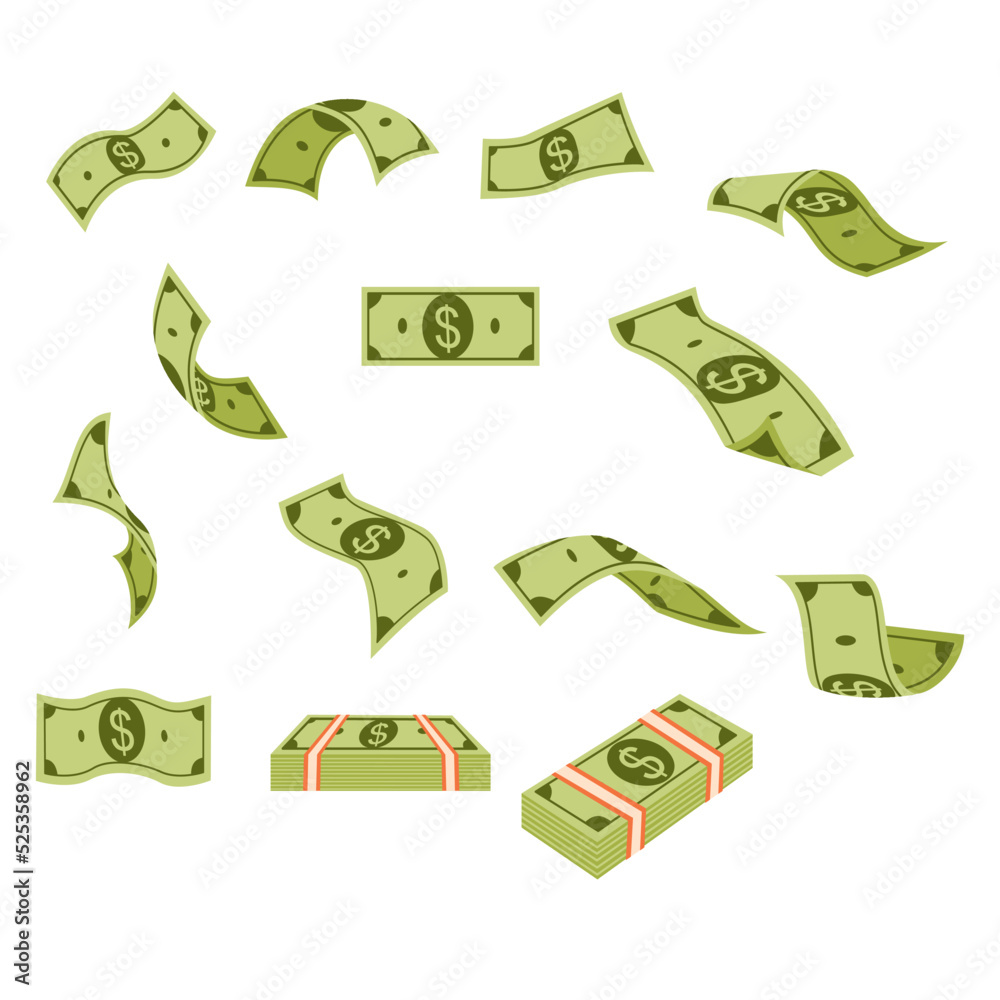 set of money dollar icons Stock Vector | Adobe Stock