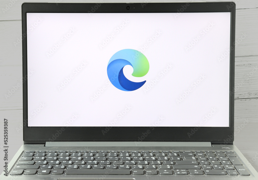 .Chiang Mai, Thailand, March 4, 2022 Laptop computer displaying logo of ...