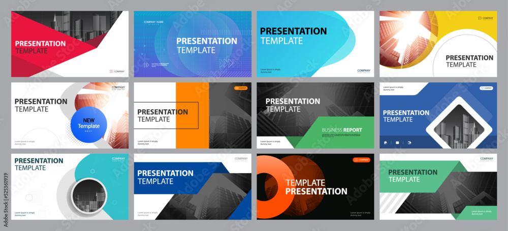 set abstract business presentation cover background design template and ...