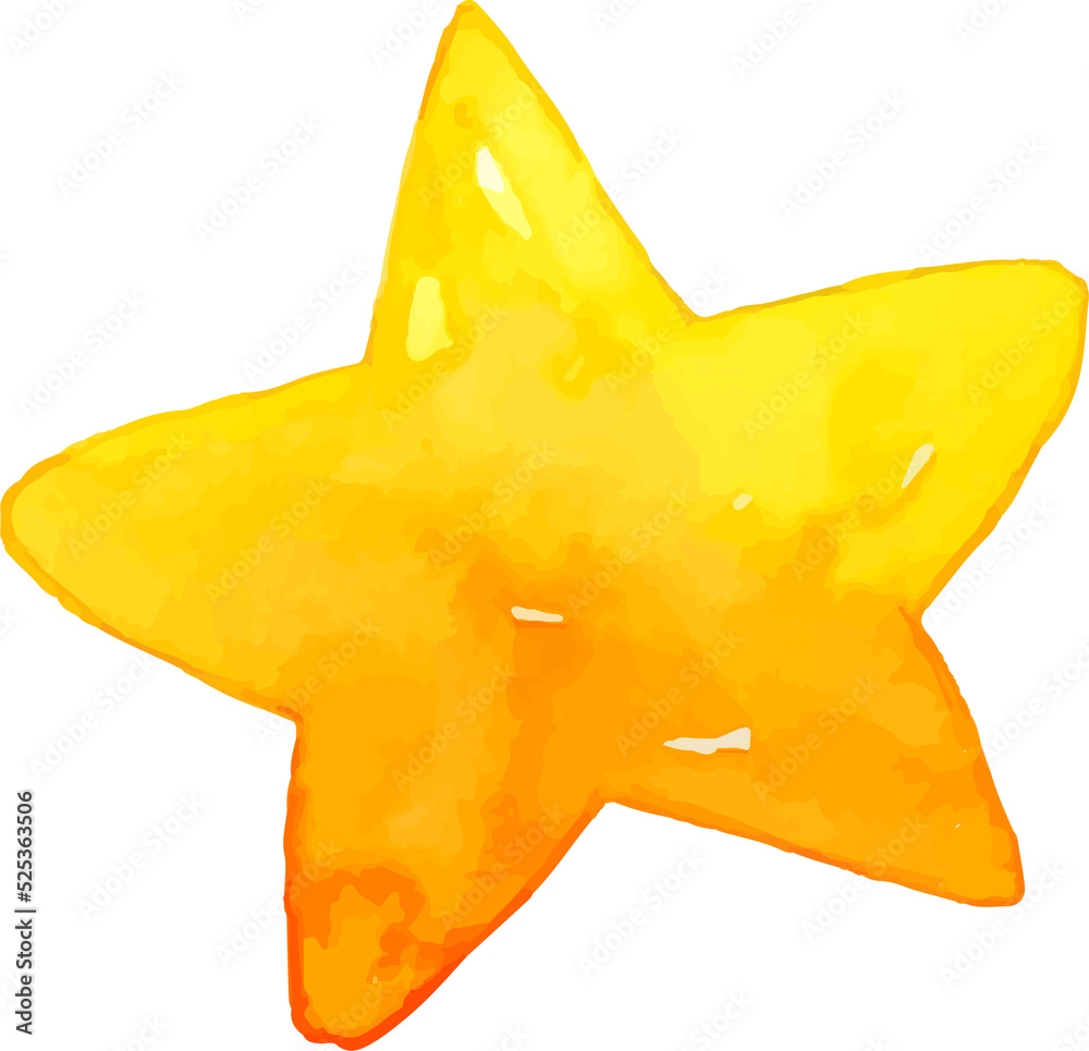 Yellow star watercolor Stock Illustration | Adobe Stock