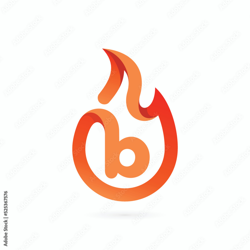 b letter flame logo icon, letter f logo Stock Vector | Adobe Stock