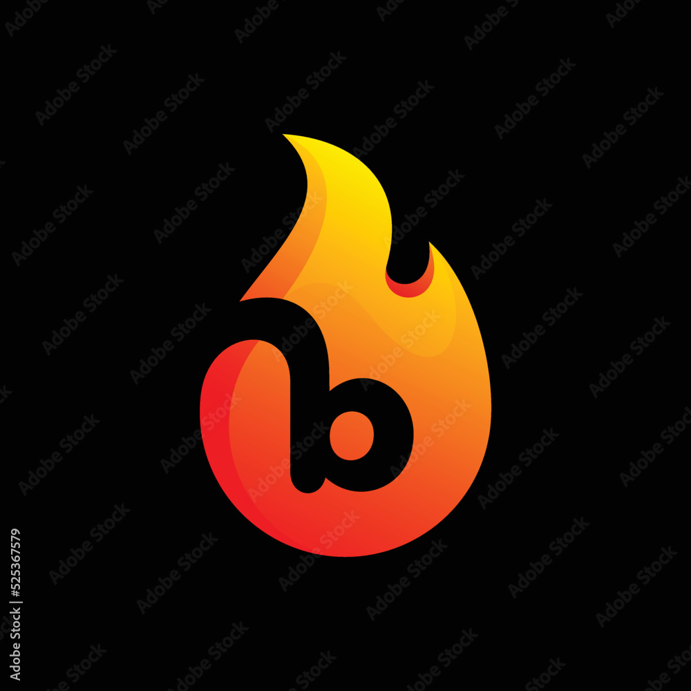 fireball letter b logo icon Stock Vector | Adobe Stock