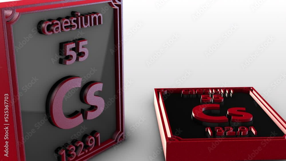 Periodic Table Of Elements - caesium - Cs - 3d animation model on a ...