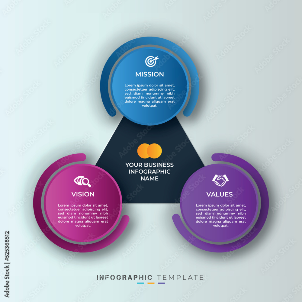 Organization mission, vision and values creative business presentation ...