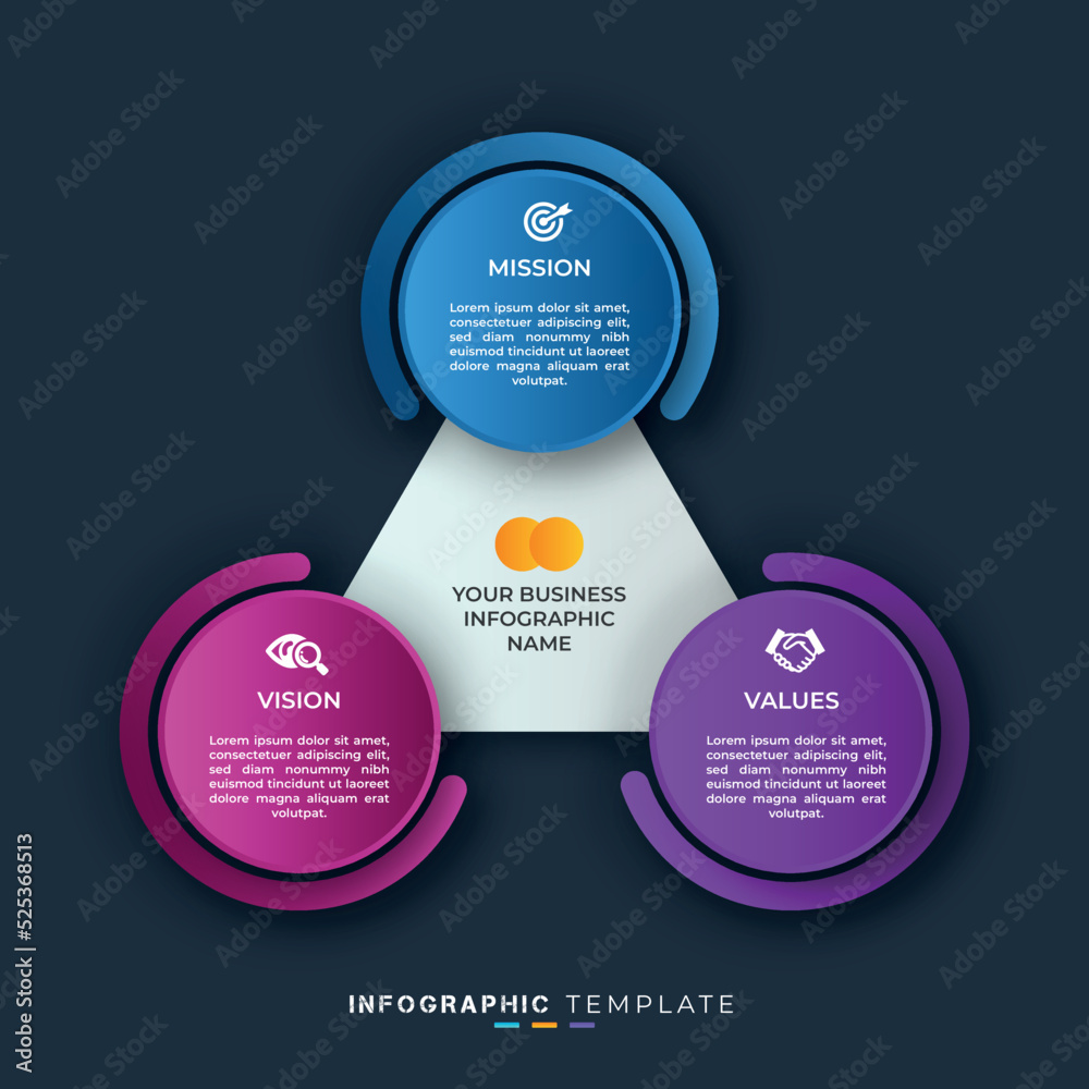 Organization mission, vision and values creative business presentation ...