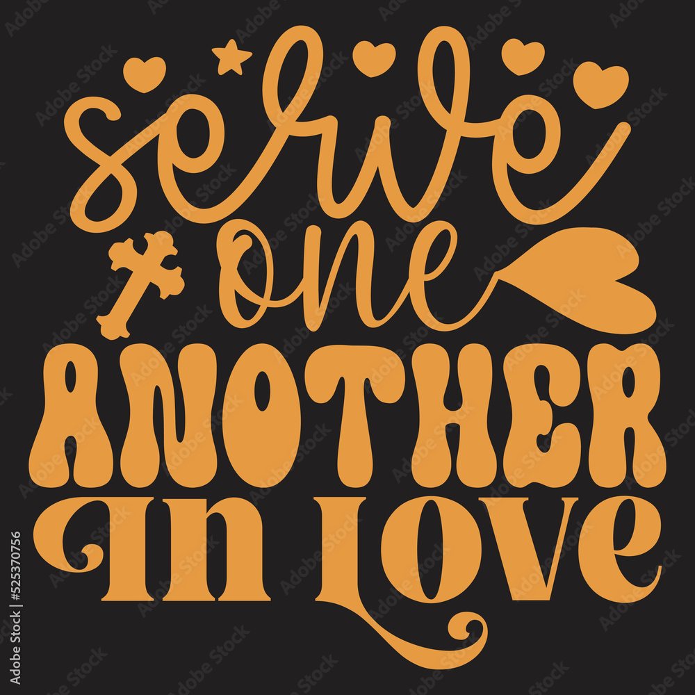 Serve One Another In Love - Boho Style Religious Biblical Christian ...