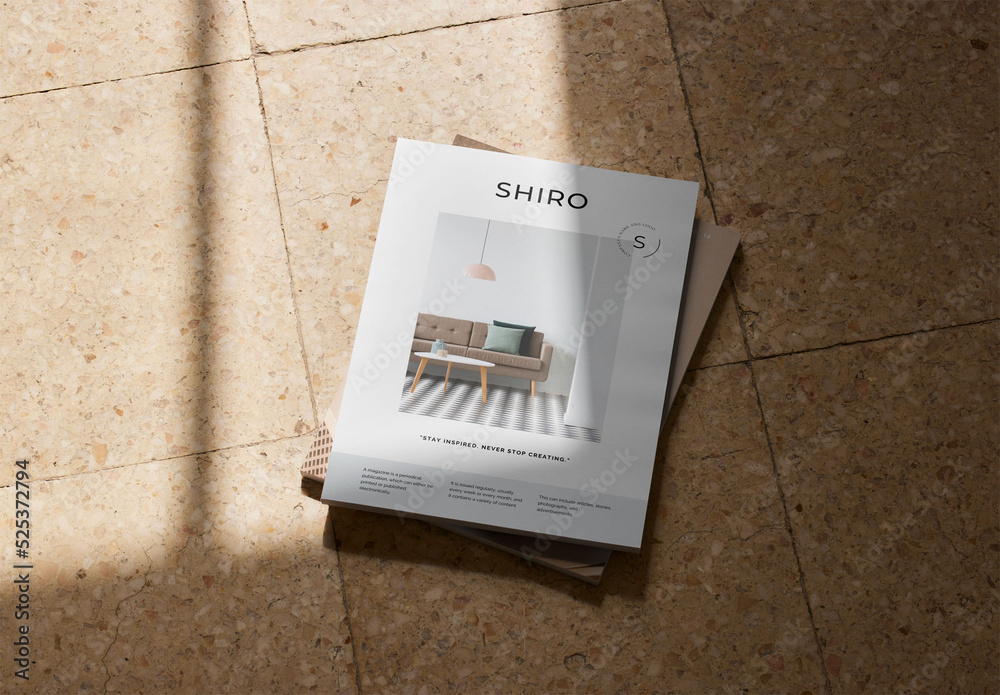 Stack of Letter Size Magazine Mockup Stock Template | Adobe Stock