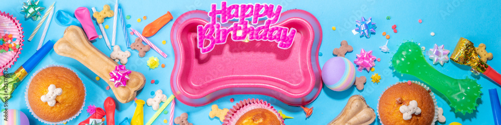 Dog happy birthday background Stock Photo | Adobe Stock