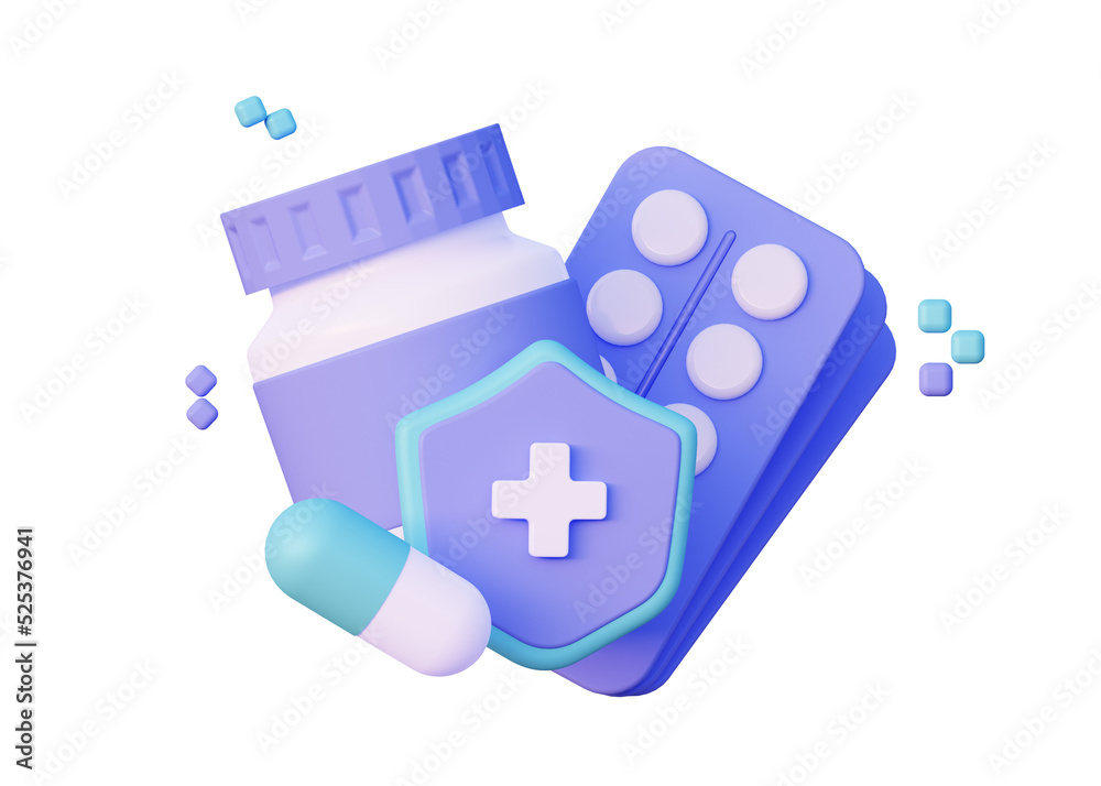 Antiviral drugs for the treatment of diseases. A bottle of medicines, a ...