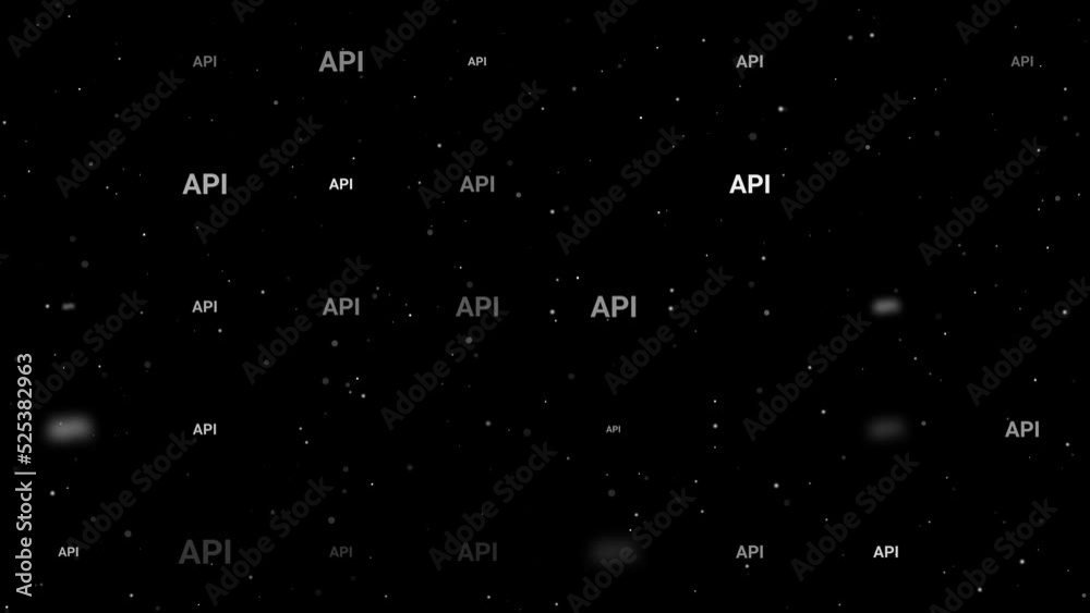 Template animation of evenly spaced api symbols of different sizes and ...