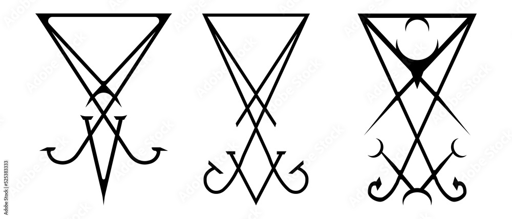 Sigil of Lucifer icon, sticker or t-shirt print design illustration in ...
