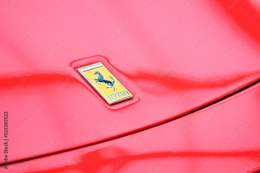 21 July 2022, Dusseldorf, Germany: The logo and badge of the famous and ...