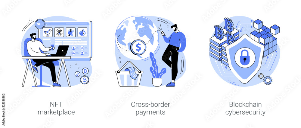 Blockchain technology use isolated cartoon vector illustrations se Stock Vector | Adobe Stock