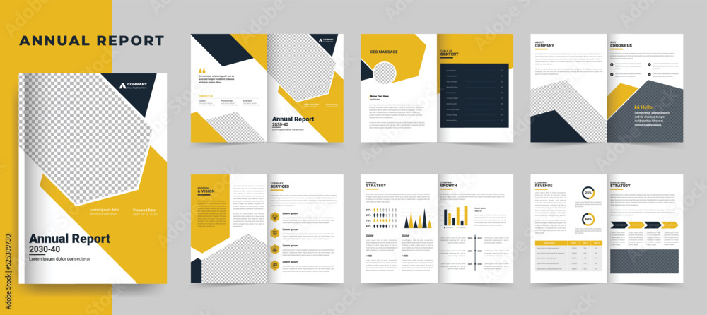 Business Brochure template or annual report layout design for company ...