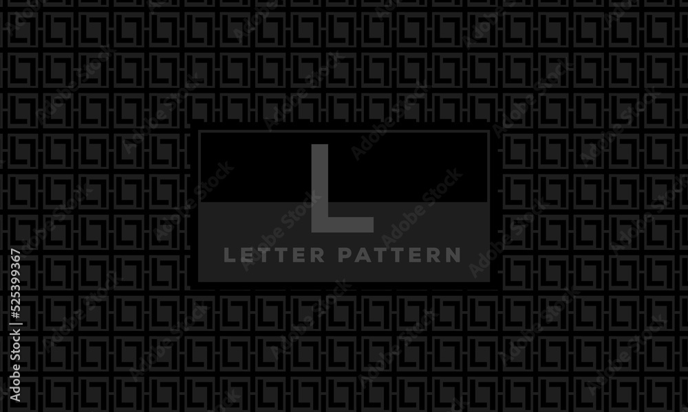 L Letter black monochrome background seamless textile fashion ...