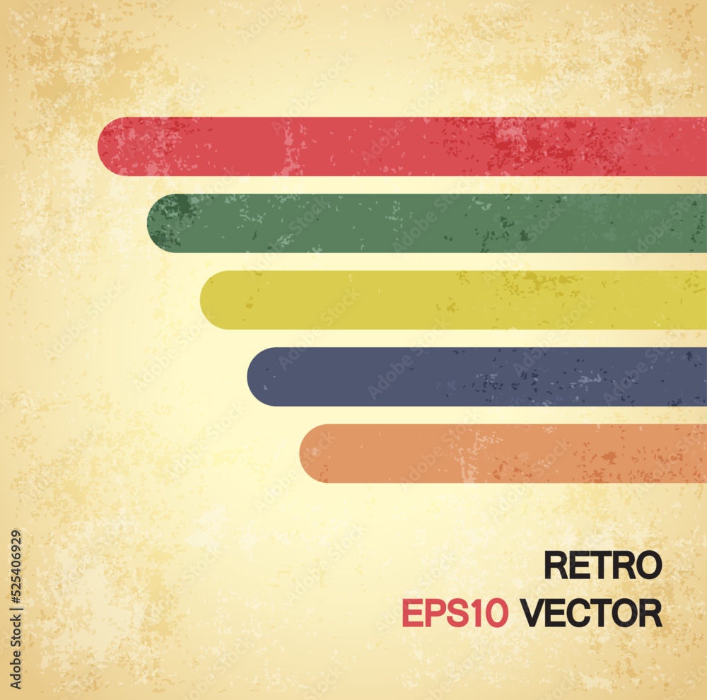 grunge retro background with color lines / vector illustration Stock ...