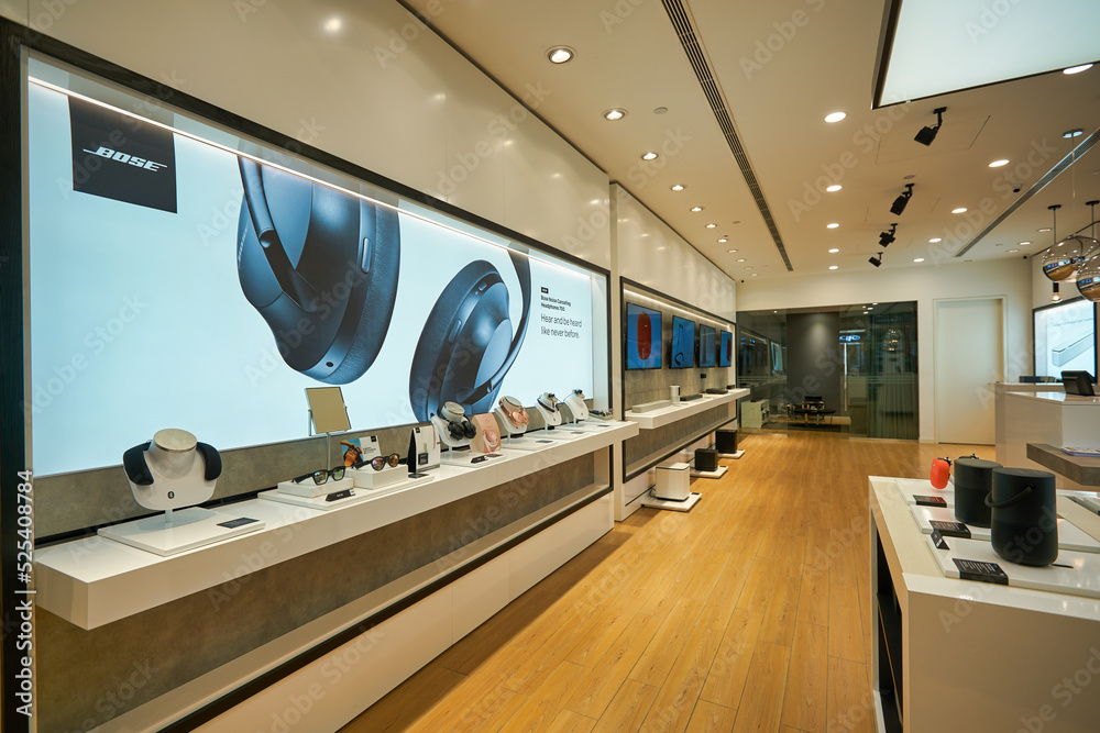 KUALA LUMPUR, MALAYSIA - CIRCA JANUARY, 2020: interior shot of Bose store at Suria KLCC shopping ...