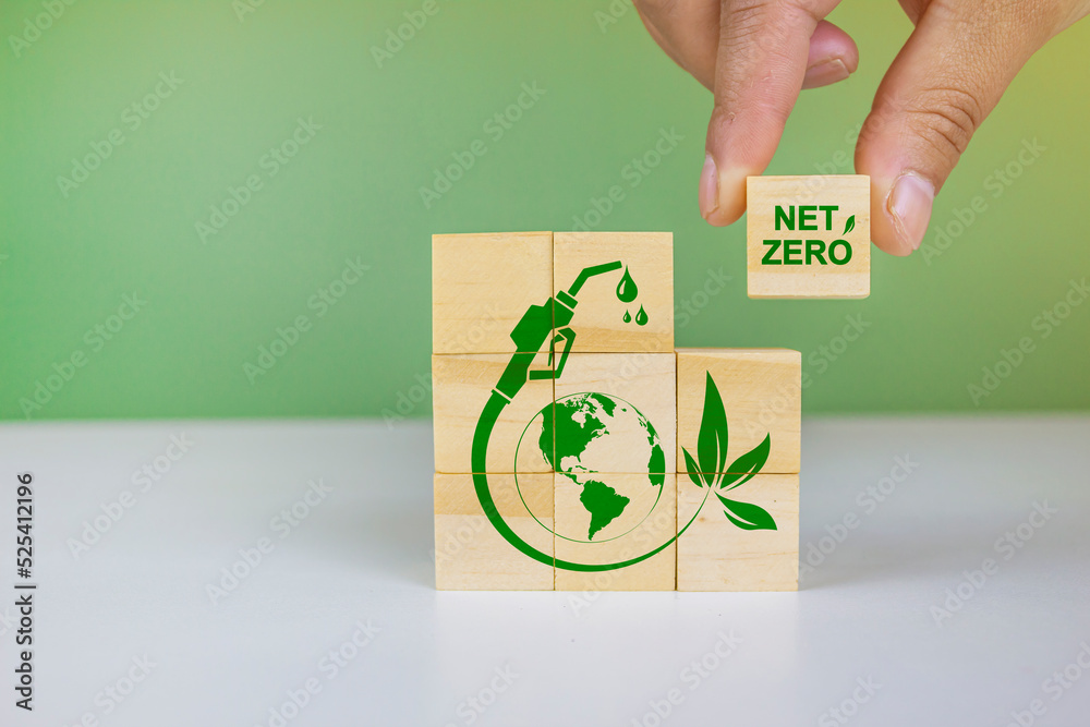 Green fuel. Netzero and carbon neutral concept. Zero net emission of ...