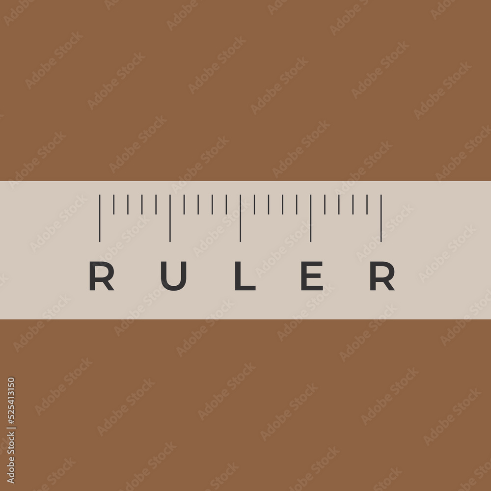 Minimalistic logo. Ruler. Stock Vector | Adobe Stock