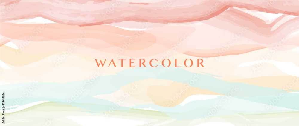 Abstract horizontal background with watercolor. Vector illustration ...